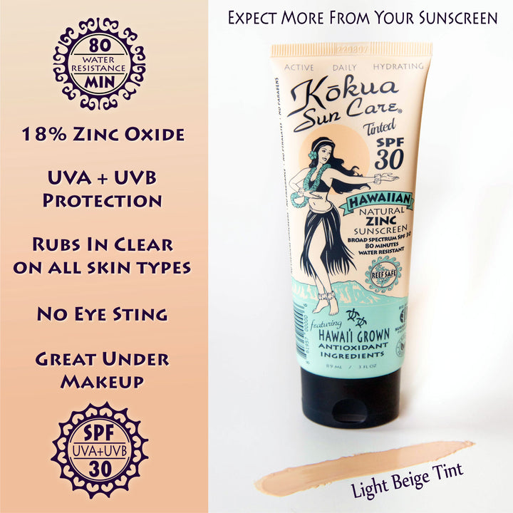 KŌKUA SUN CARE Natural Zinc Mineral Sunscreen & 7 Hawaii Ingredients ...
